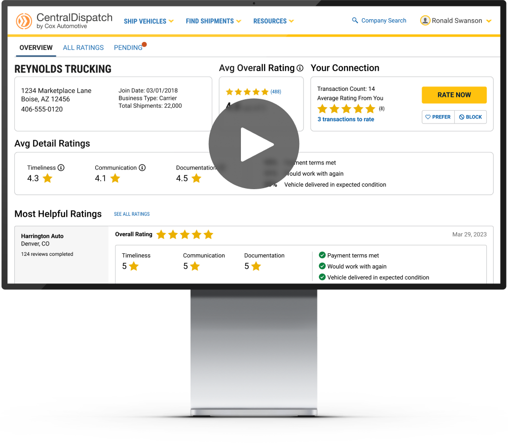 Auto Transportation’s Most Reliable Rating System | Central Dispatch