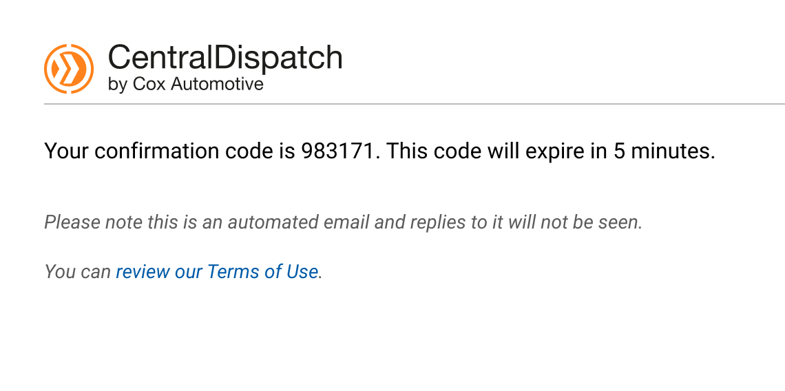 Multi-Factor Authentication of Central Dispatch Accounts - Central Dispatch