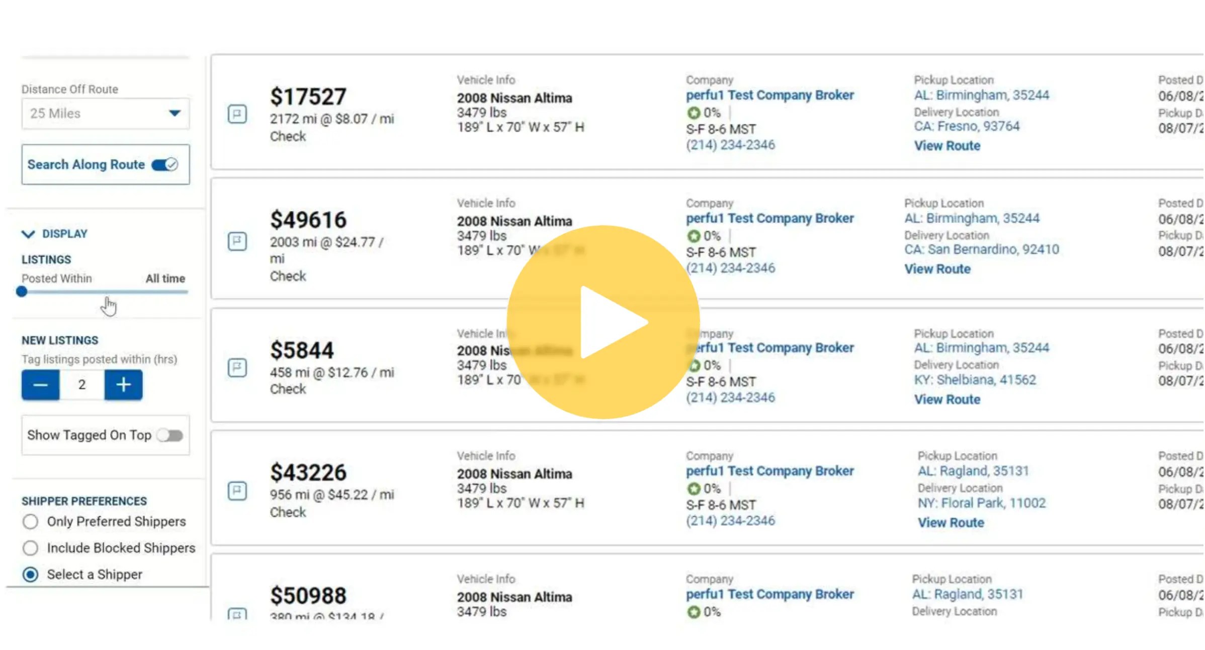 Selecting Search Filters - Central Dispatch