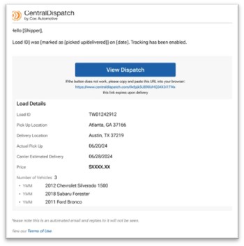 Real-Time Tracking - Central Dispatch