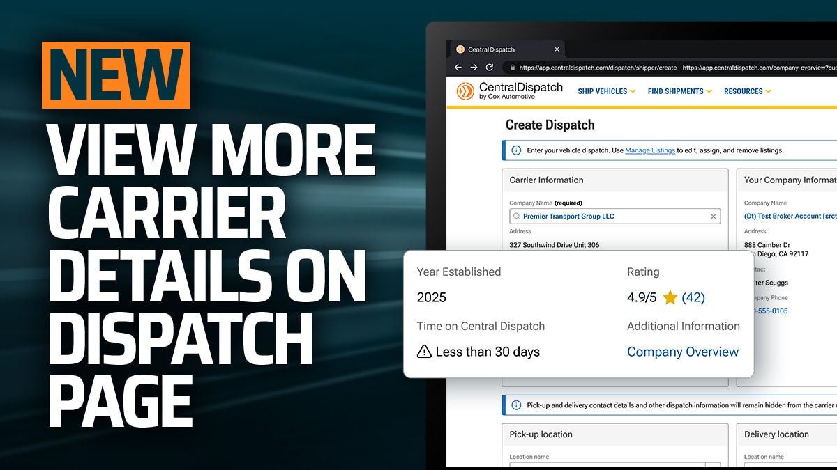 Access Carrier Data When Assigning a Dispatch - Central Dispatch