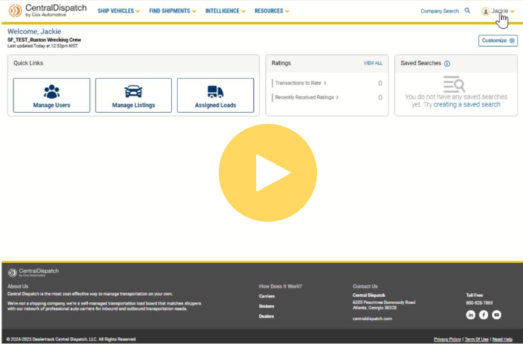 Managing Your Profile - Central Dispatch